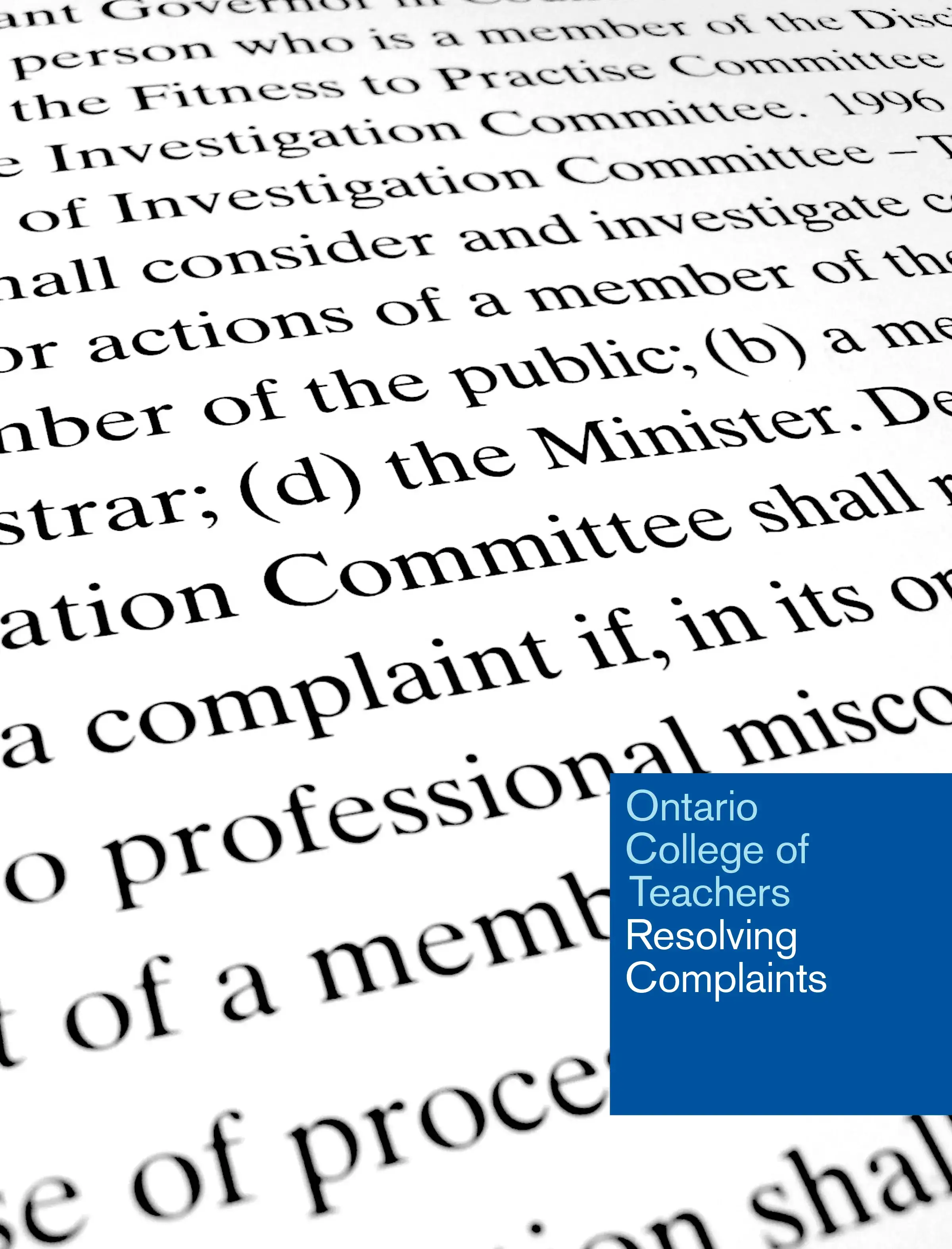 Complaints and Discipline | Ontario College of Teachers