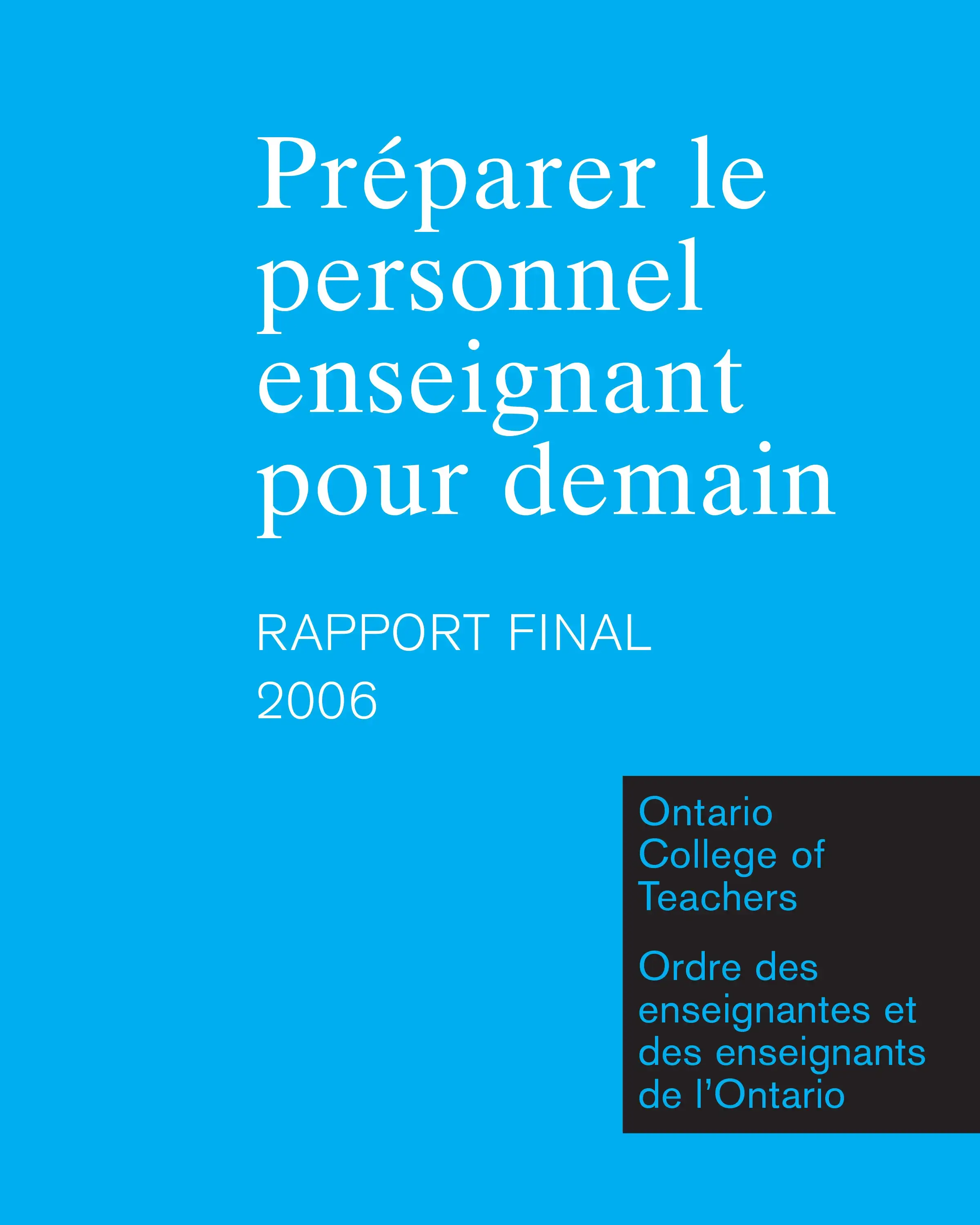Rapports de l’Ordre | Ordre des enseignantes et des enseignants de l ...
